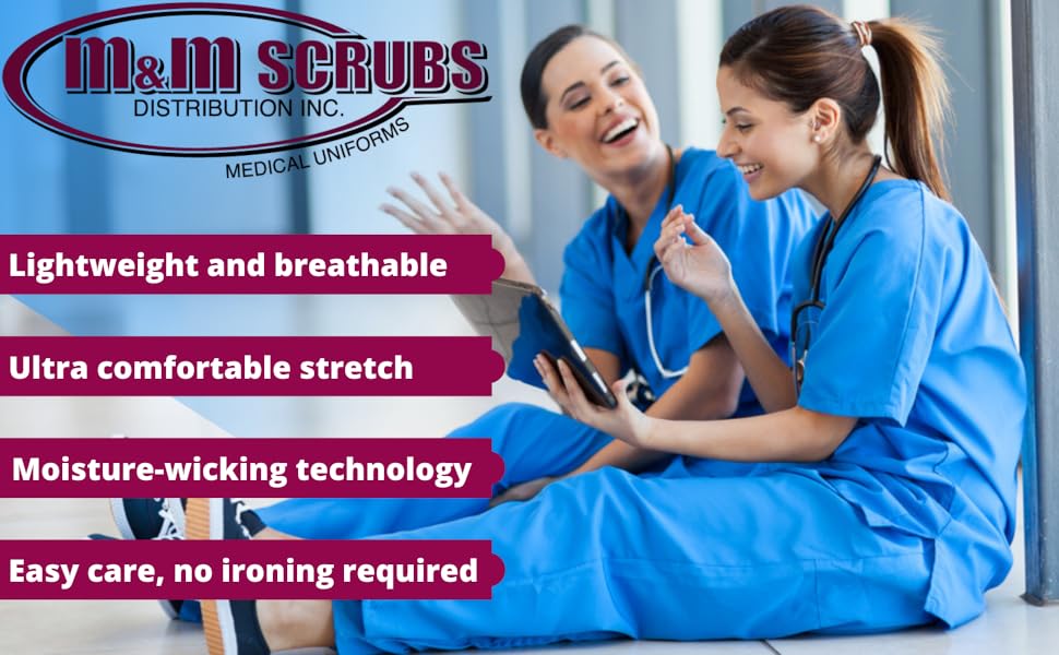 M&M SCRUBS Women's Scrub Sets, Scrub Top and Pants. Run Large ( STYLE ...