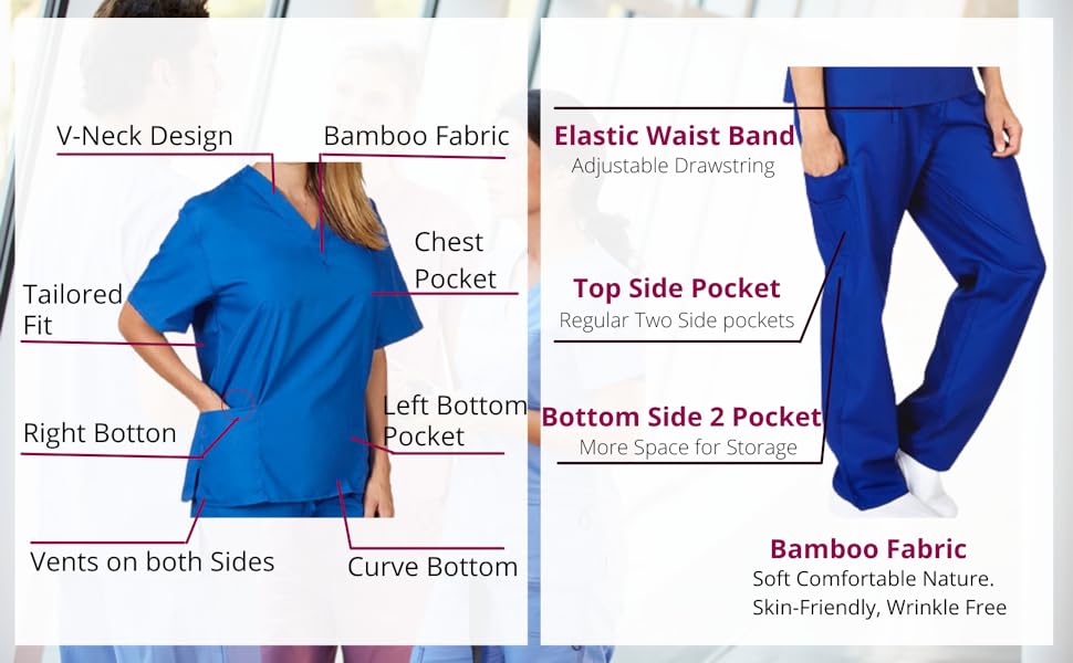 M&M SCRUBS Women's Scrub Sets, Scrub Top and Pants. Run Large ( STYLE ...